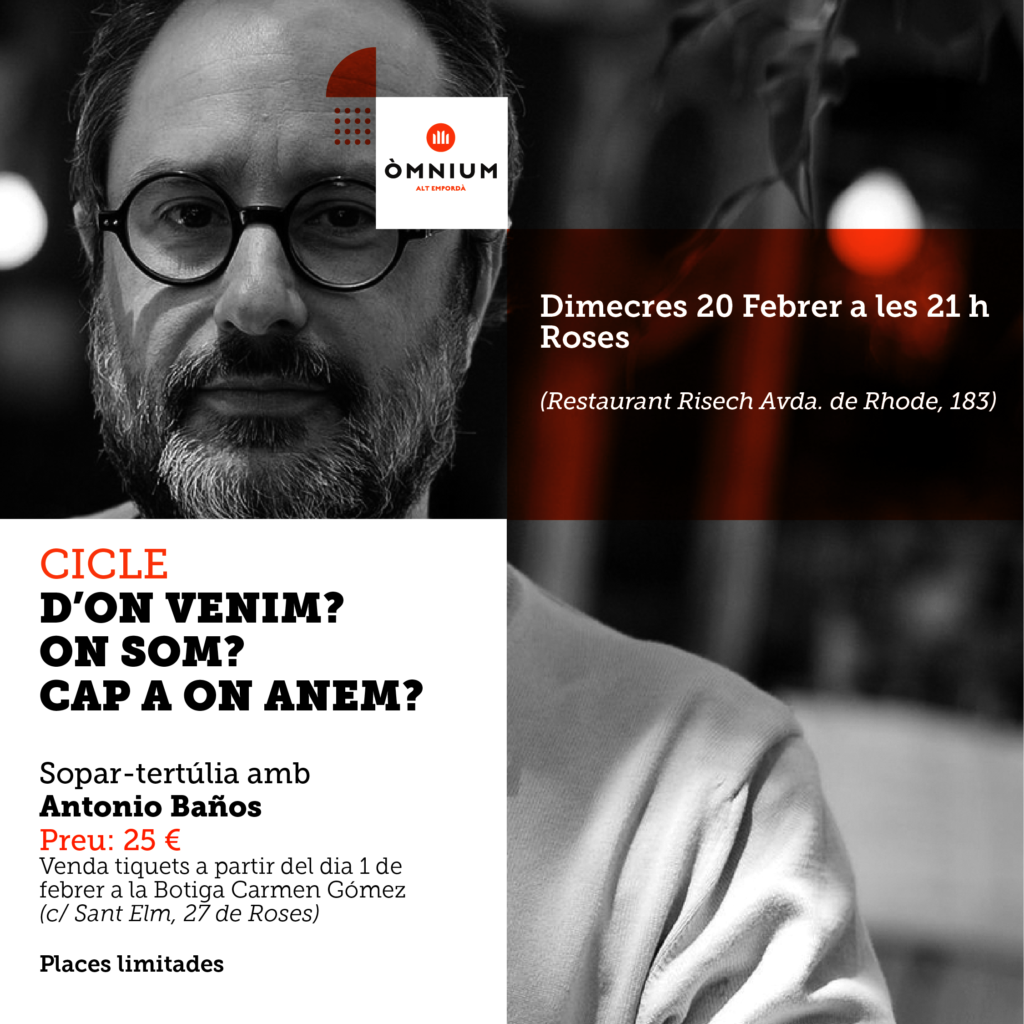 Antonio Baños serà el següent protagonista dels sopars-tertúlia del ...